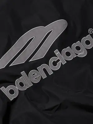Balenciaga Appliquéd Logo-embroidered Track Jacket - Black