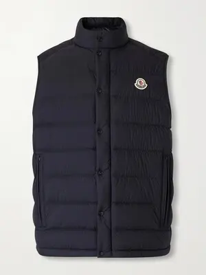Moncler Barthe Logo-appliquéd Quilted Gilet - Blue
