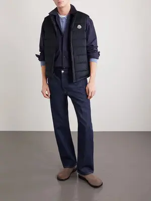 Moncler Barthe Logo-appliquéd Quilted Gilet - Blue