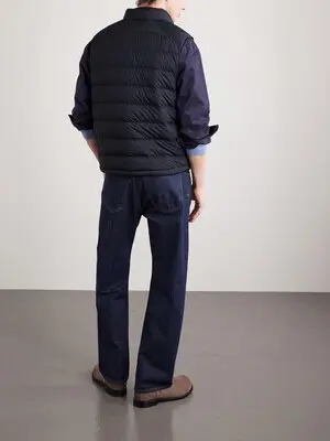 Moncler Barthe Logo-appliquéd Quilted Gilet - Blue