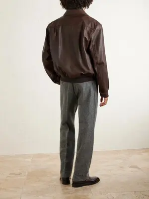 Ralph Lauren Purple Label Leather Bomber Jacket
