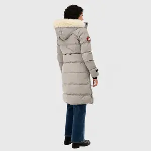 CANADA WEATHER GEAR Quilted Maxi Long Parka Jacket - Stone