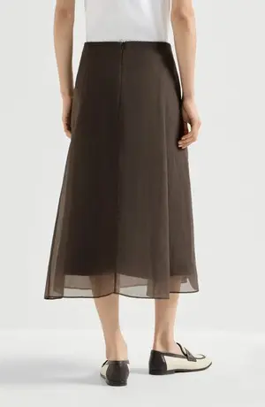 Brunello Cucinelli Circle Skirt - Cocoa