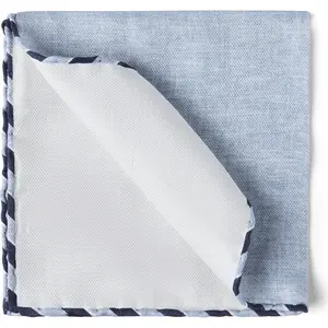 Brunello Cucinelli Silk Pocket Square Azure