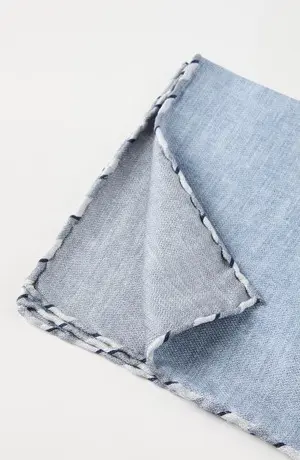 Brunello Cucinelli Silk Pocket Square - Slate
