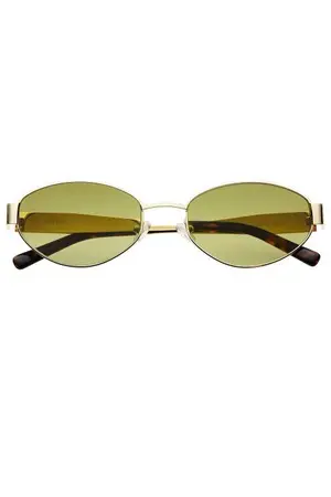 FREYRS EYEWEAR Soho Oval Sunglasses - Gold/green