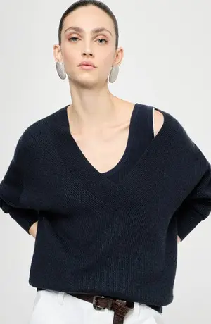 Brunello Cucinelli Cashmere Sparkling Sweater - Blue