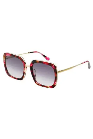 FREYRS EYEWEAR Lulu Oversized Square Sunglasses - Burgundy Tortoise