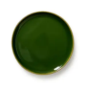 GHARYAN STONEWARE Edan Flat Salad/dinner Plate - Matte Green/shiny Green