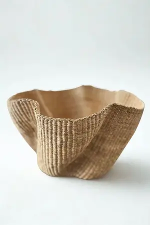 MBARE Handwoven Wave Basket - Natural
