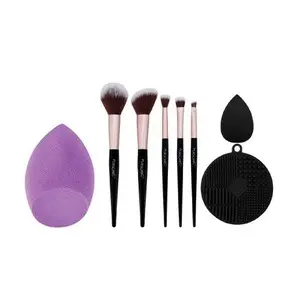 PURSONIC 7 Brushes & Blender Sponge - Black