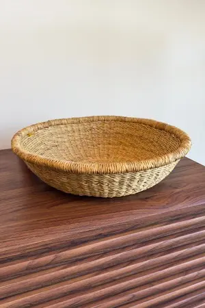 MBARE Handwoven Large Large Tray Basket - Natural