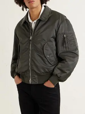 TOM FORD Padded Satin Bomber Jacket - Green
