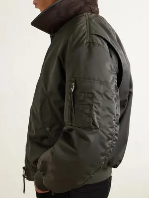 TOM FORD Padded Satin Bomber Jacket - Green