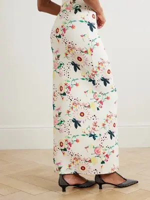 Rabanne Floral-print Jersey Midi Skirt