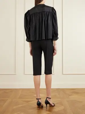 Chloé Ruffled Broderie Anglaise-trimmed Taffeta Blouse