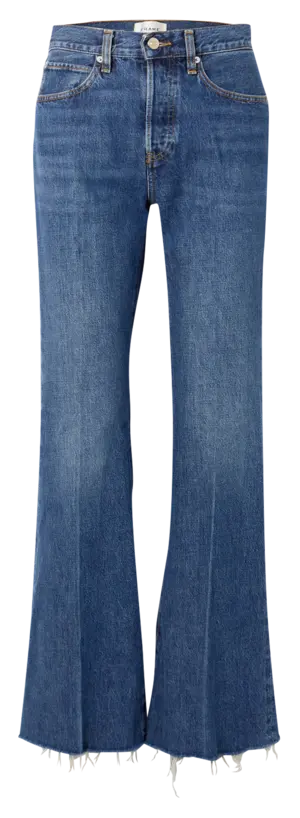 FRAME The Lax Distressed Flared Jeans - Blue