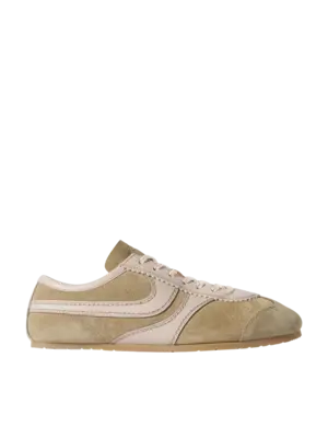 Dries Van Noten Leather-Trimmed Suede Sneakers Neutrals