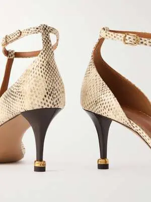 Chloé Cleia 70 Snake-effect Leather Pumps - Snake Print