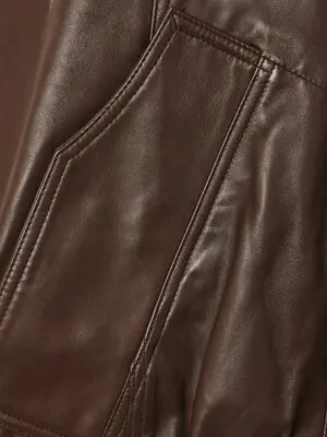 RÓHE Leather Bomber Jacket - Brown