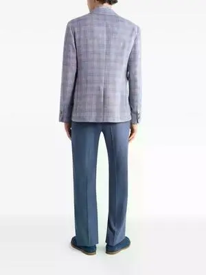 Etro Checked Single-breasted Blazer - Blue