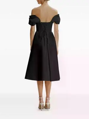 FRAMBOISE Off-shoulder Midi Dress - Black