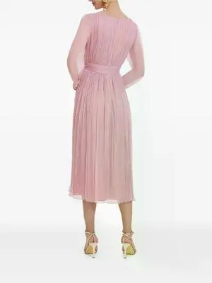 FRAMBOISE Vasquez Long-sleeve Silk Midi Dress