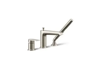 KOHLER Hint Deck-mount Bath Faucet With Handshower - Vibrant Brushed Nickel