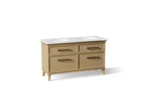 KOHLER Artifacts 60" Bathroom Vanity Cabinet With Sinks And Quartz Top - One-color