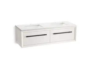 KOHLER Enivo 60" Wall-hung Bathroom Vanity Cabinet With Sinks And Quartz Top - One-color