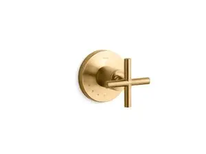 KOHLER Purist Mastershower Volume Control Valve Trim With Cross Handle - Vibrant Brushed Moderne Brass