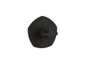 KOHLER Occasion MasterShower Temperature Control Valve Trim With Cross Handle Matte Black