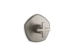 KOHLER Occasion MasterShower Temperature Control Valve Trim With Cross Handle Vibrant Brushed Nickel