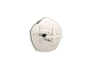 KOHLER Occasion Mastershower Temperature Control Valve Trim With Cross Handle - Vibrant Polished Nickel