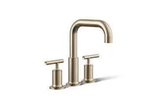 KOHLER Purist Deck-mount Bath Faucet Trim With Lever Handles - Vibrant Brushed Bronze