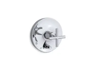 KOHLER Purist Rite-temp Valve Trim With Push-button Diverter And Cross Handle - Polished Chrome
