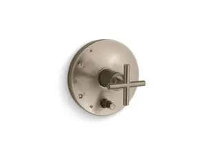 KOHLER Purist Rite-temp Valve Trim With Push-button Diverter And Cross Handle - Vibrant Brushed Bronze