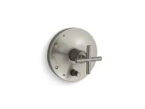 KOHLER Purist Rite-temp Valve Trim With Push-button Diverter And Cross Handle - Vibrant Brushed Nickel