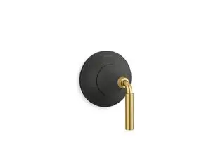 KOHLER Tone MasterShower Transfer Valve Trim Matte Black With Brushed Moderne Brass