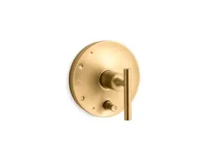 KOHLER Purist Rite-temp Valve Trim With Push-button Diverter And Lever Handle - Vibrant Brushed Moderne Brass