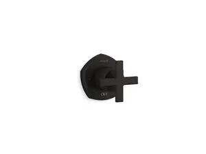 KOHLER Occasion MasterShower Volume Control Valve Trim With Cross Handle Matte Black