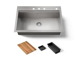 KOHLER Lyric Workstation 33" Top-/undermount Single-bowl Kitchen Sink - One-color