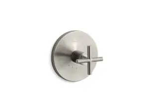 KOHLER Purist Mastershower Temperature Control Valve Trim With Cross Handle - Vibrant Brushed Nickel