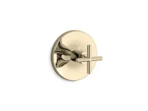 KOHLER Purist Mastershower Temperature Control Valve Trim With Cross Handle - Vibrant French Gold