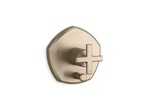 KOHLER Occasion Rite-temp Valve Trim With Push-button Diverter And Cross Handle - Vibrant Brushed Bronze