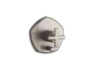 KOHLER Occasion Rite-temp Valve Trim With Push-button Diverter And Cross Handle - Vibrant Brushed Nickel