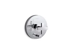 KOHLER Composed Rite-temp Valve Trim With Push-button Diverter And Cross Handle - Polished Chrome
