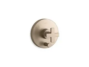 KOHLER Composed Rite-temp Valve Trim With Push-button Diverter And Cross Handle - Vibrant Brushed Bronze