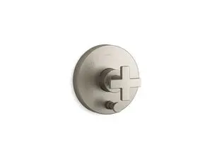 KOHLER Composed Rite-temp Valve Trim With Push-button Diverter And Cross Handle - Vibrant Brushed Nickel