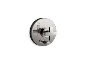 KOHLER Composed Rite-temp Valve Trim With Push-button Diverter And Cross Handle - Vibrant Titanium